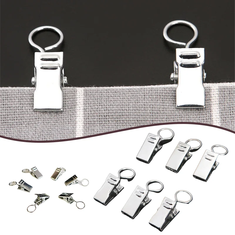 10Pcs/Set Heavy Duty Curtain Clips Curtain Clip Hooks Buckle metal ...