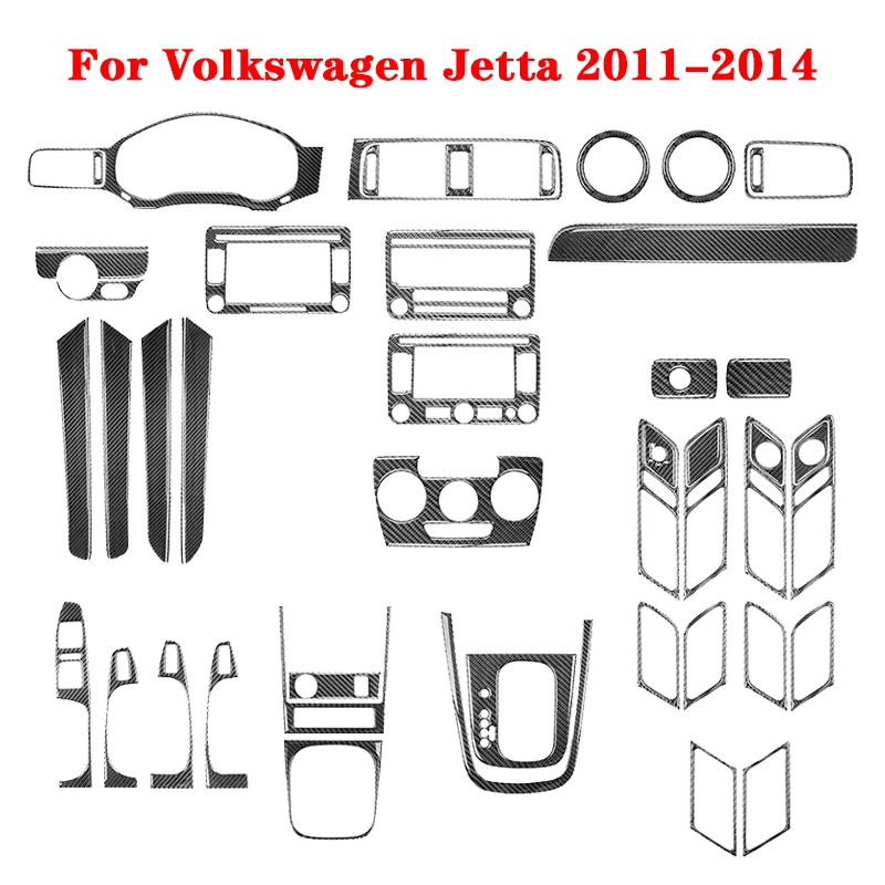 For Volkswagen VW Jetta 2011 2012 2013 2014 Car Carbon Fiber Black ...