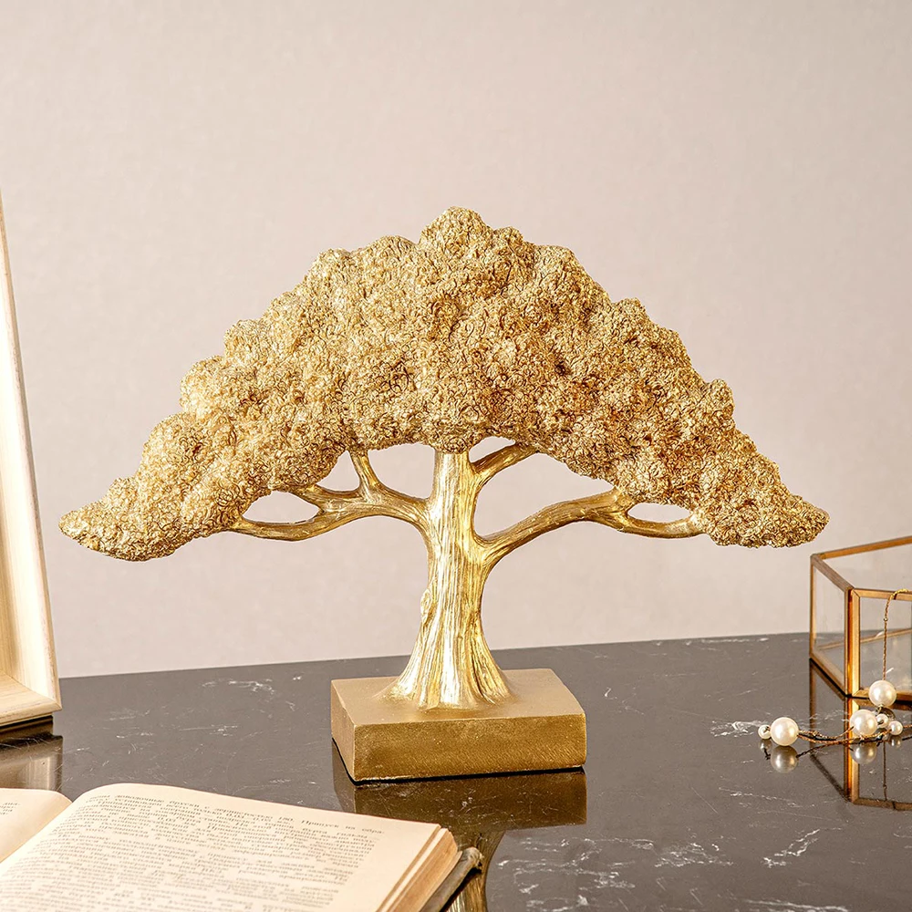 Money-tree-decorative-statue-Resin-golden-lucky-tree-cash-cow-business ...
