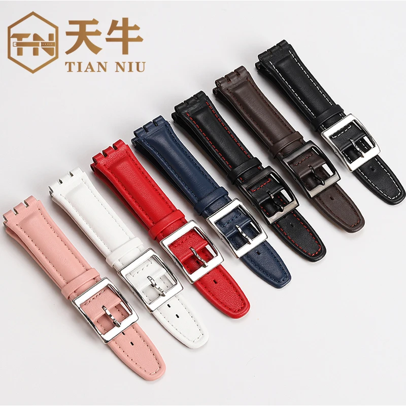 17mm-19mm-premium-Calf-Lea-ther-Wrist-Strap-For-Swatch-Watch-Band-YCS ...