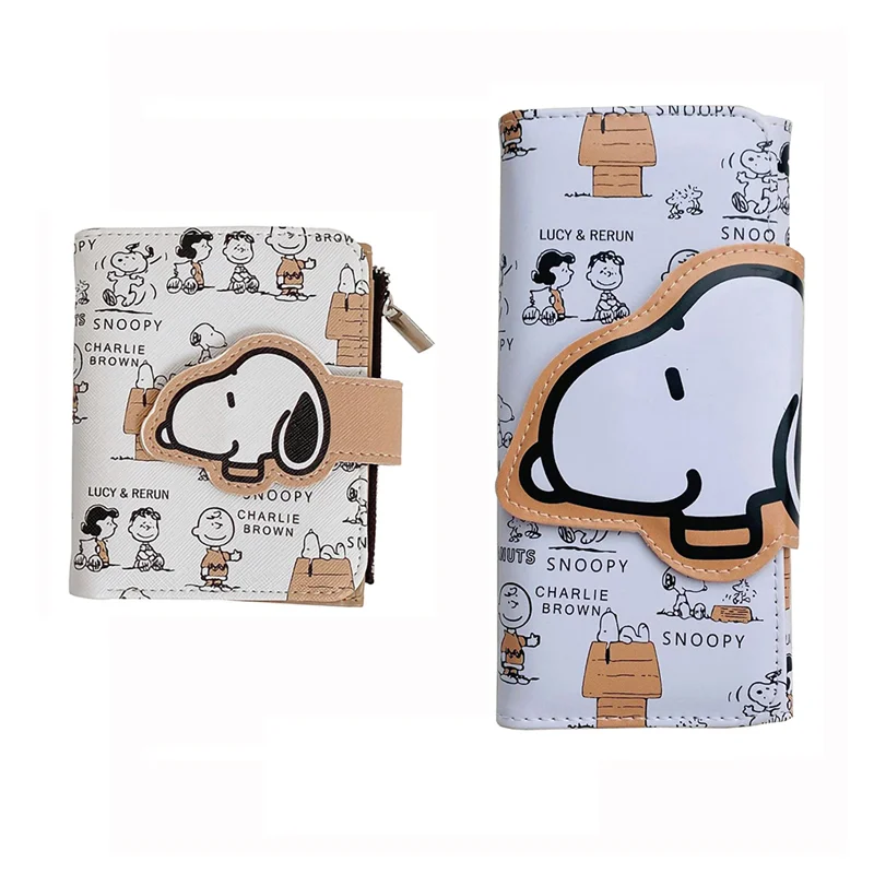 Kawaii-Snoopy-puppy-short-wallet-coin-purse-Ins-style-half-fold-leather ...