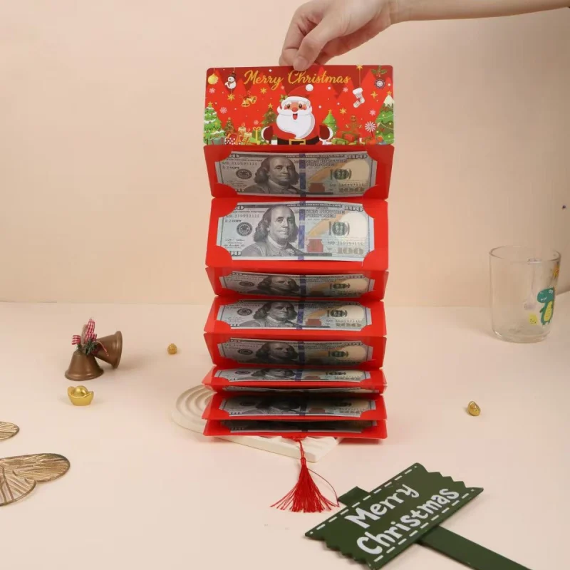 1pc Christmas Red Envelope，10 Card Position Cash Wallet Gift Card ...