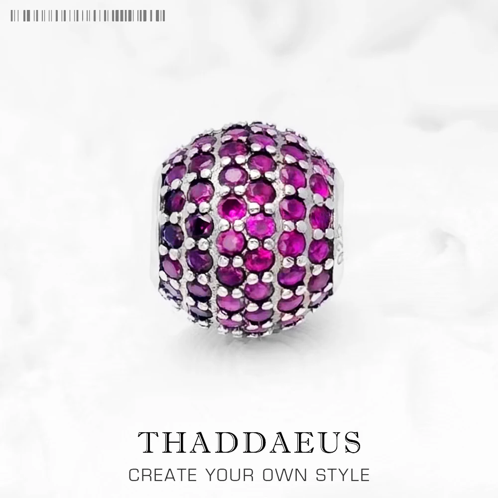 Beads Rose Color Stone Pave,925 Sterling Silver New DIY Romantic ...
