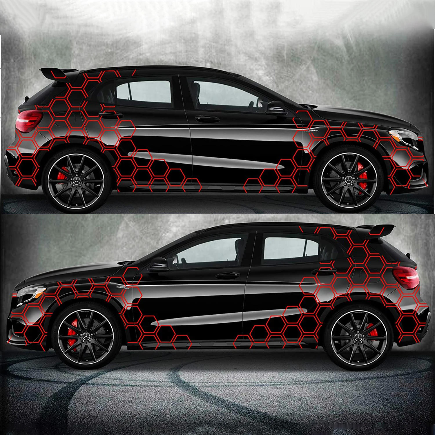 Honeycomb-Hexagon-Car-Decal-Side-Graphic-Pack-Vinyl-Modified-Auto-Parts ...