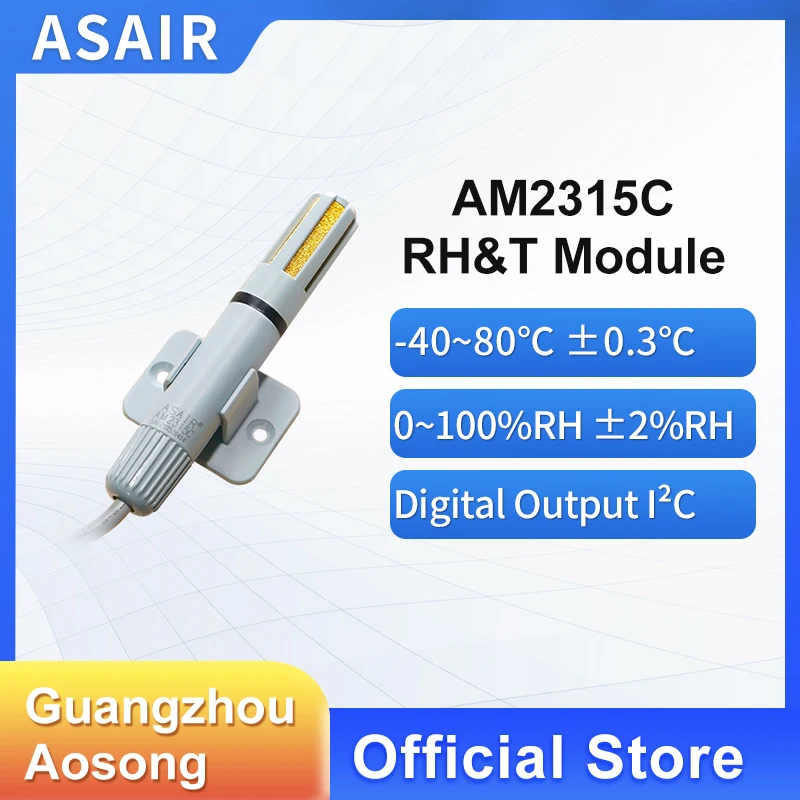 ASAIR-AM2315C-Ducted-Wall-Mounted-Temperature-and-Humidity-Sensor-Probe ...