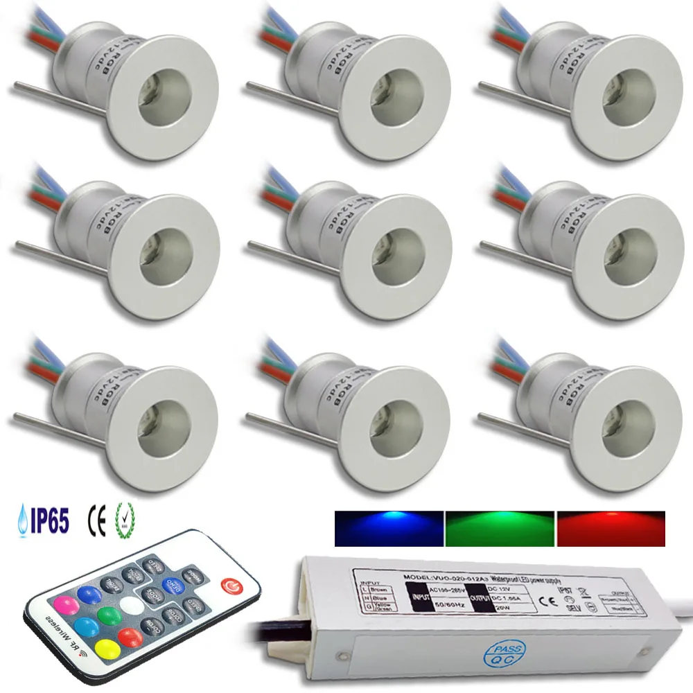LED-Spot-Light-1W-LED-Spotlight-12V-Recessed-RGB-Downlight-Ceiling-Lamp ...