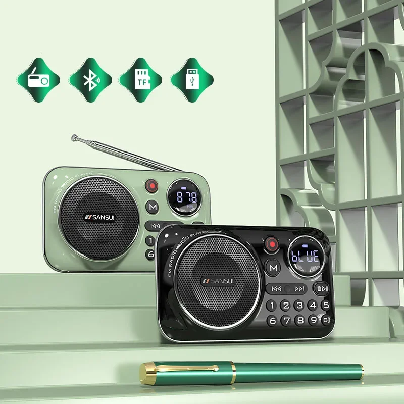 SanSui F21 Portable Bluetooth Speaker FM Radio 70MHz-108MHz Support ...