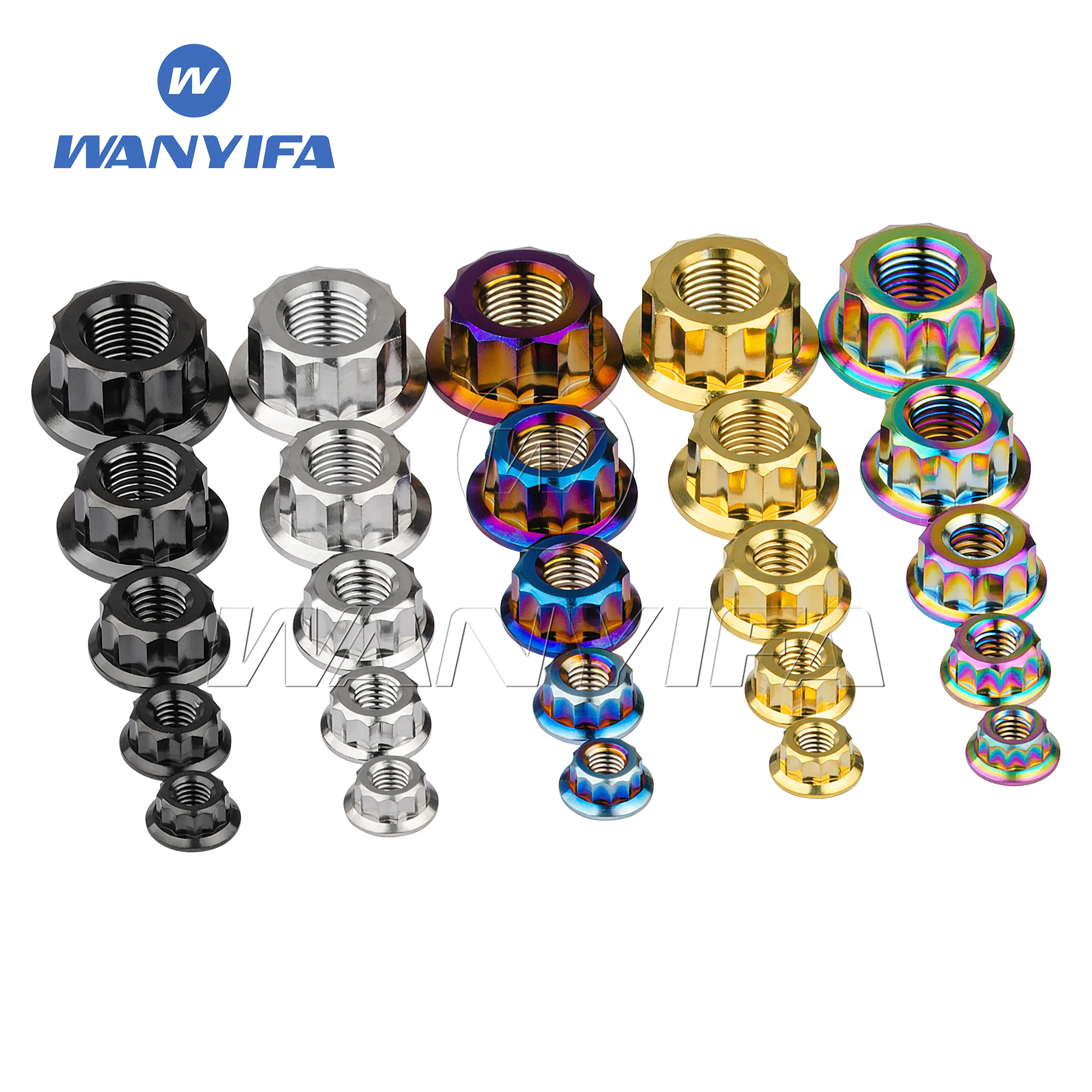 Wanyifa-Titanium-Nut-M5-M6-M8-M10-M12-Flange-12-Point-Bi-Hex-Nuts-for ...