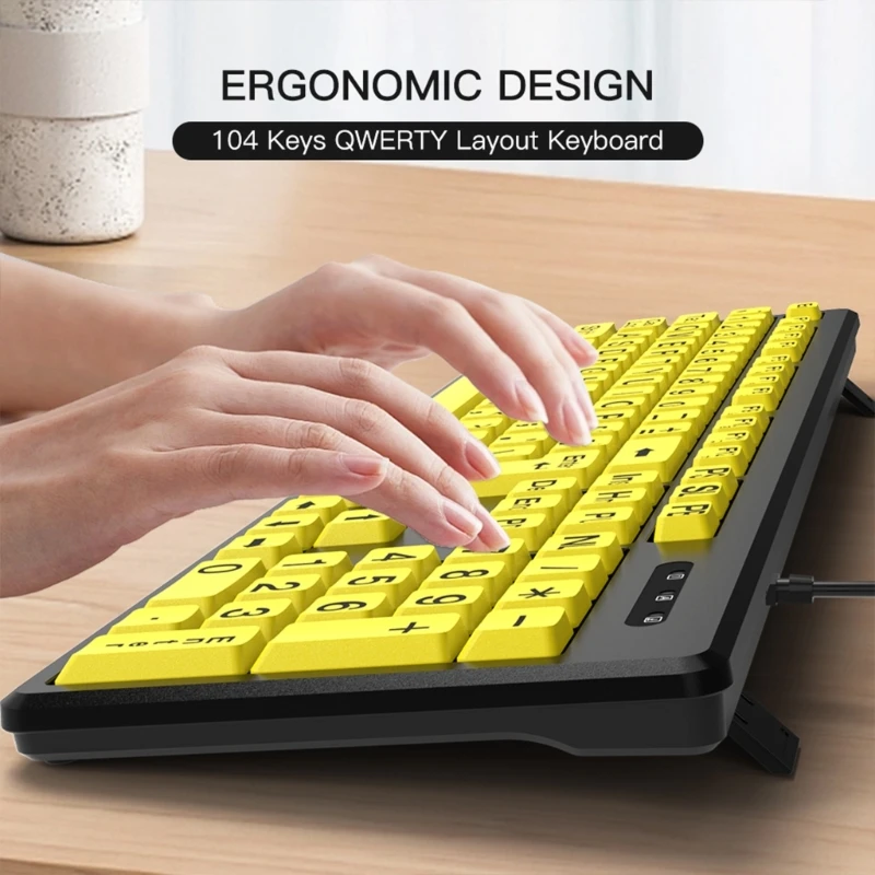 Large-Print-Computer-Keyboard-USB-LED-Keyboard-Full-Size-Computer ...
