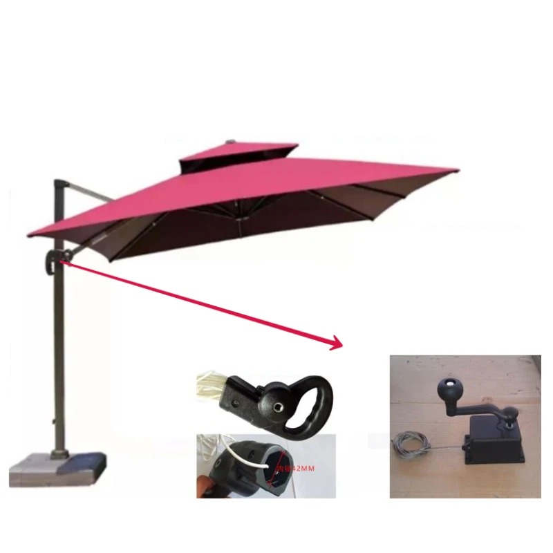 Roman umbrella parts rocker handle banana umbrella rope middle pole ...