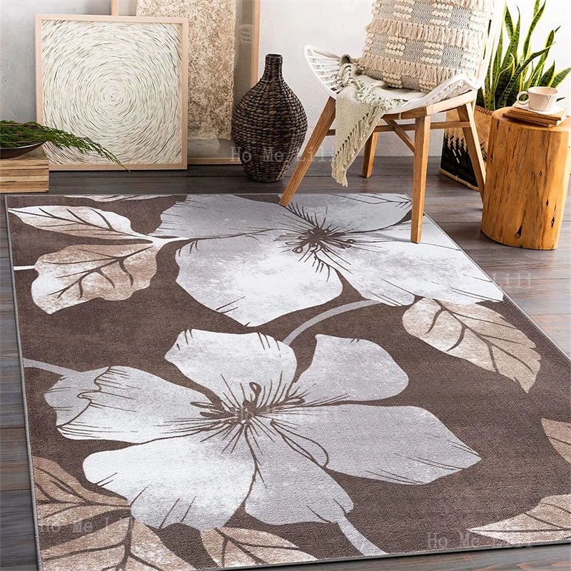 Brown Shag Rug Flower