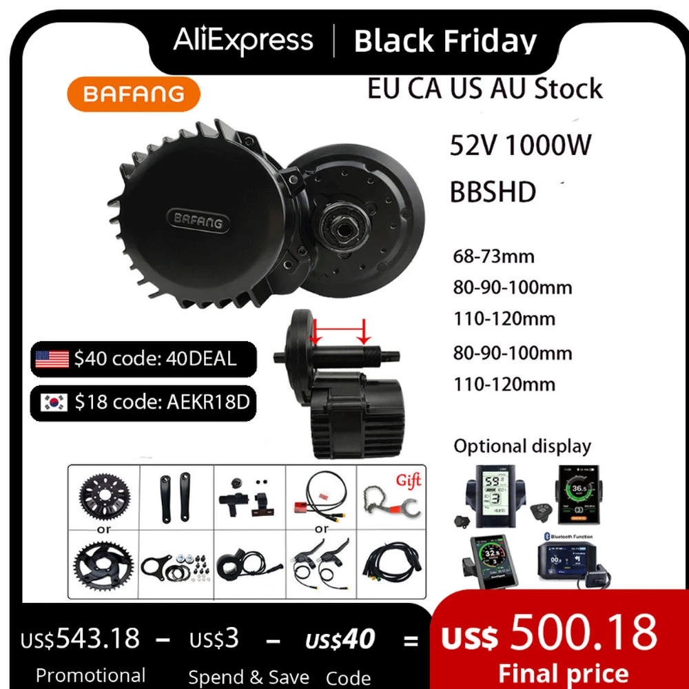 Bafang Mid Drivebafang Mid Drive Motor Bbshd Bbs03 48v 52v 1000w Ebike ...