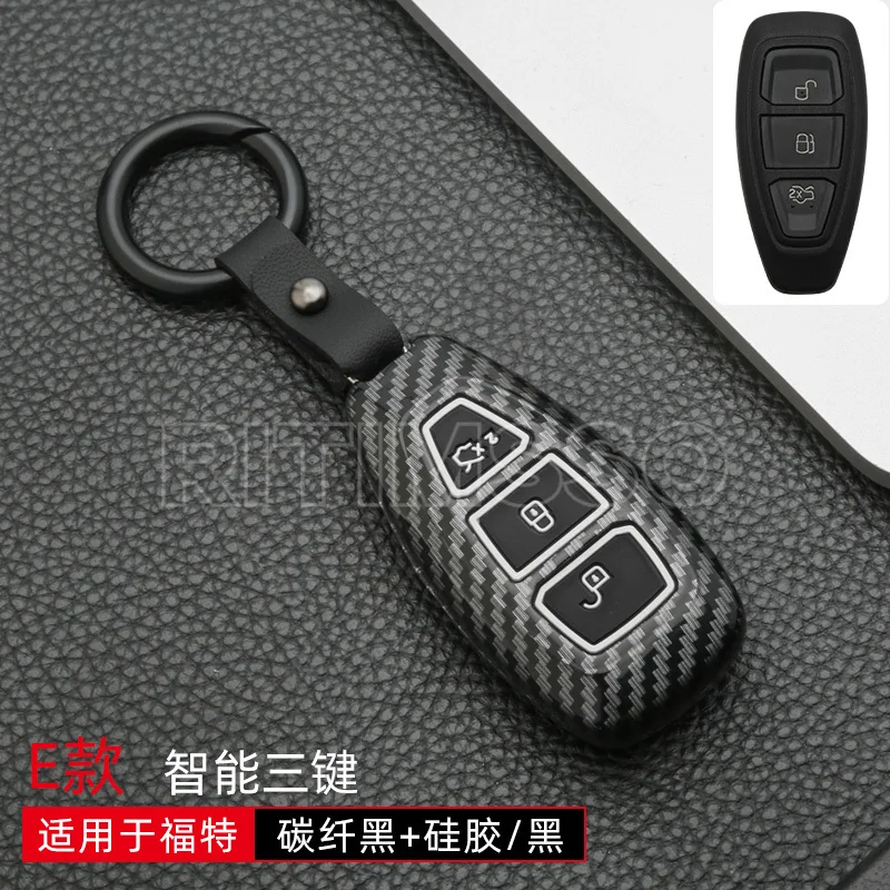 New-Carbon-Fiber-ABS-Car-Key-Case-Cover-for-Ford-Fiesta-Focus-3-4 ...