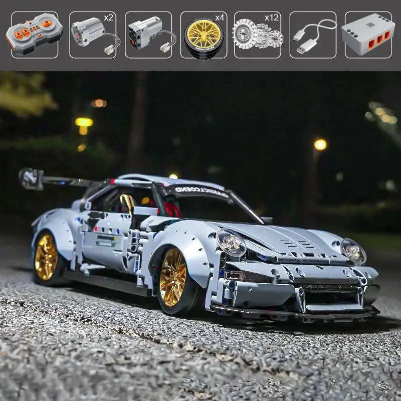 2258Pcs-1-10-Low-lying-drift-Sports-Car-Building-Blocks-Model-High-Tech ...