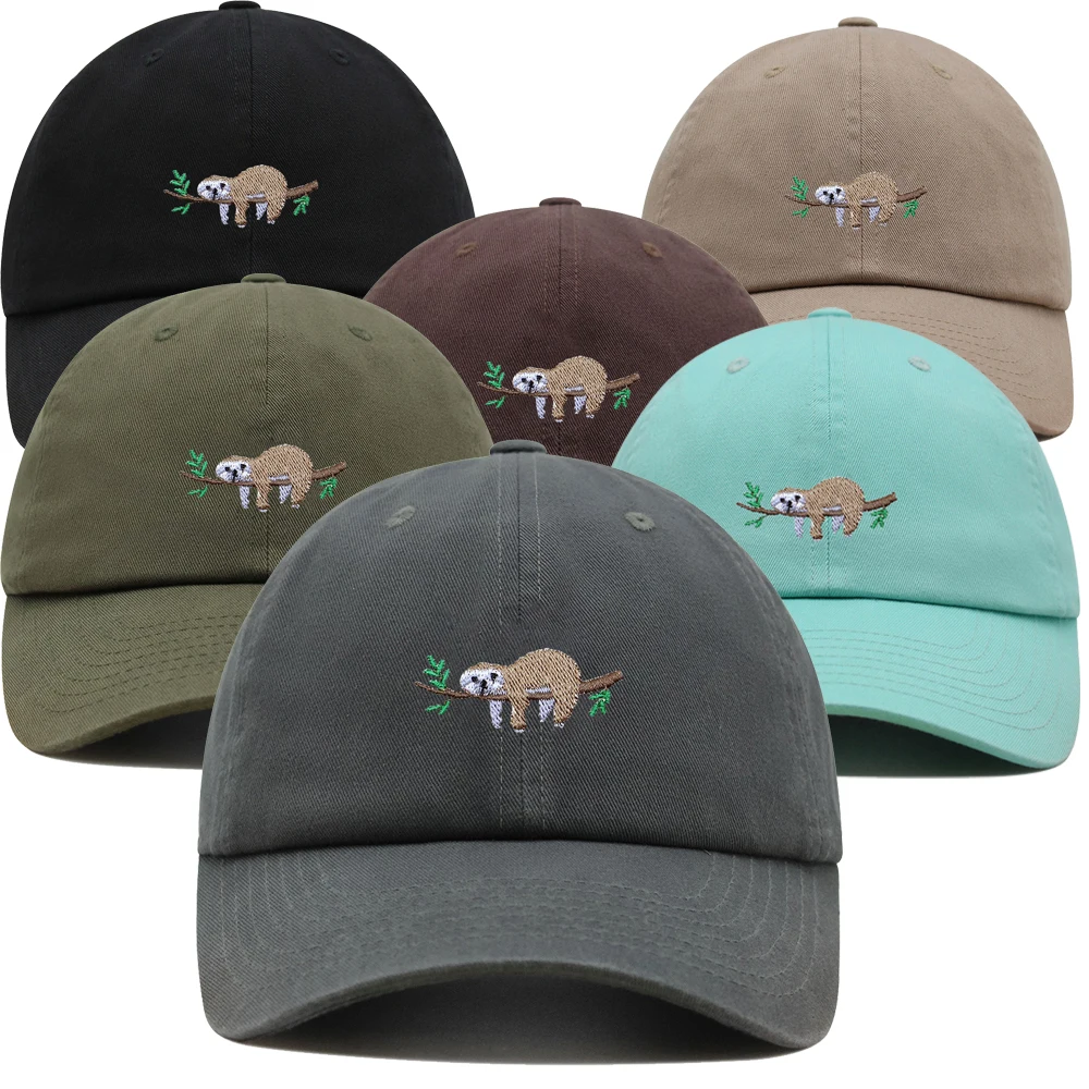 Sloth-Dad-Hat-Animal-Association-Baseball-Cap-Cute-Embroidered-Woman ...
