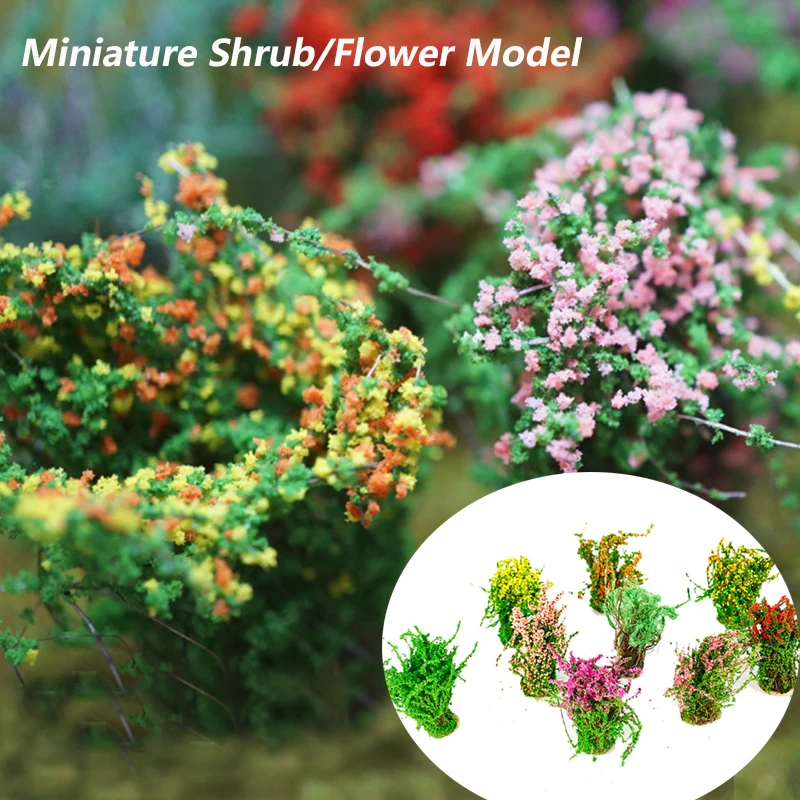 5Pcs-Miniature-Grass-Shrub-Flower-Bush-Model-For-HO-Scale-Train-Railway ...