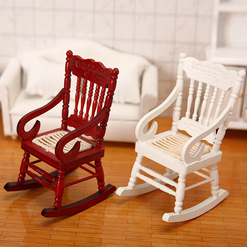 1-12-Wooden-Mini-Dollhouse-Rocking-Chair-Model-Toy-DIY-Miniature ...