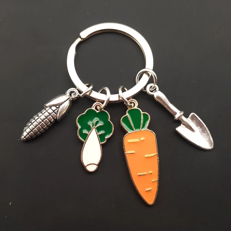 Creative-cute-corn-carrot-keychain-Framer-shovel-gardener-key-ring ...
