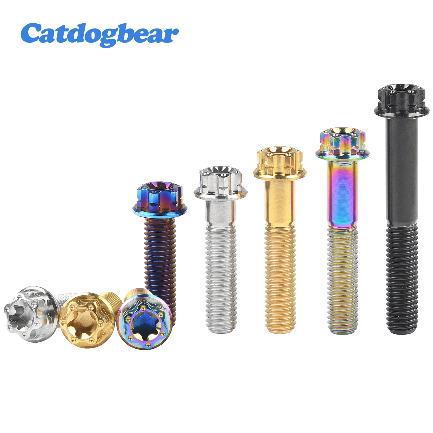 Catdogbear 4PCS Titanium Bolt M10x15~90mm T50 Torx Pitch1.25/1.5mm ...