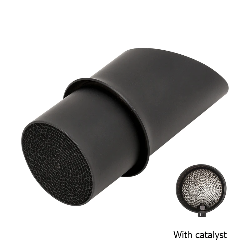 Black-Exhaust-Pipe-Baffer-With-Catalyst-Motorcycle-Muffler-Stainless ...