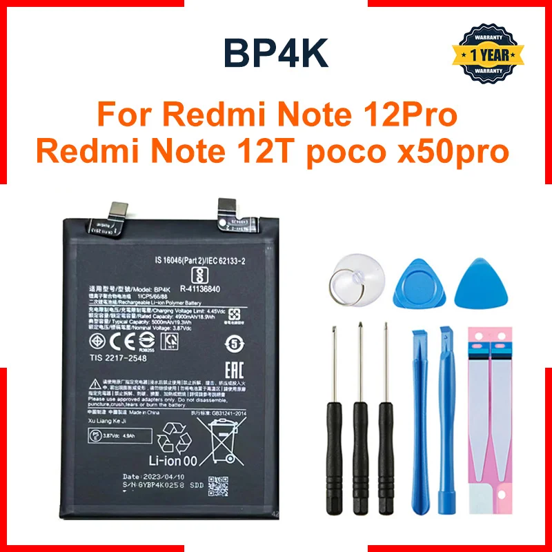 For-Xiaomi-Redmi-BP4K-Note-12-Pro-RedmiNote-12T-Poco-X50-Pro-Phone ...