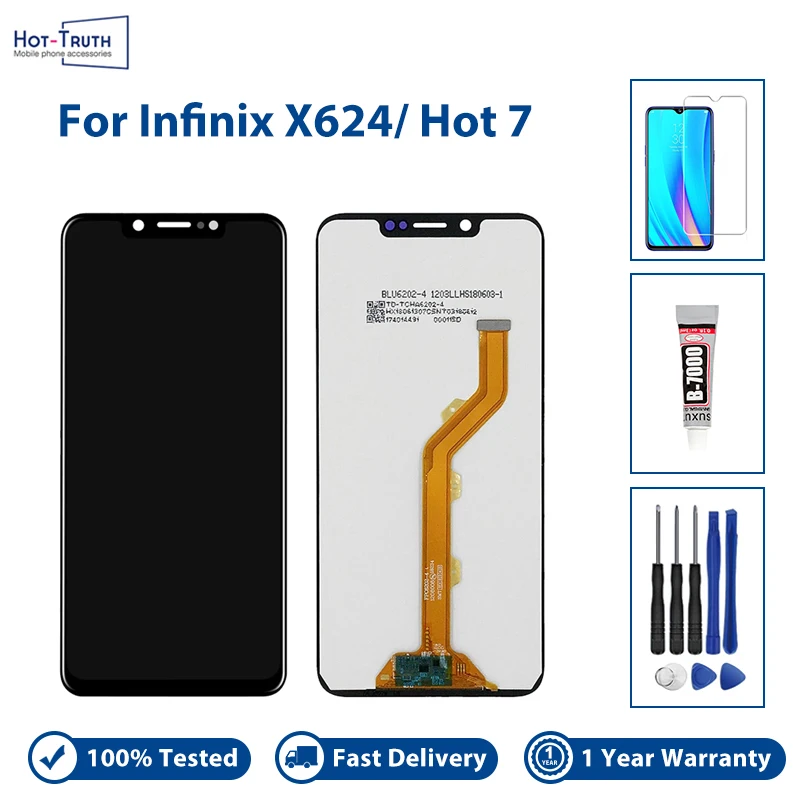 100-Tested-LCD-Display-For-Infinix-X624-Hot-7-Screen-Digitizer-Assembly ...
