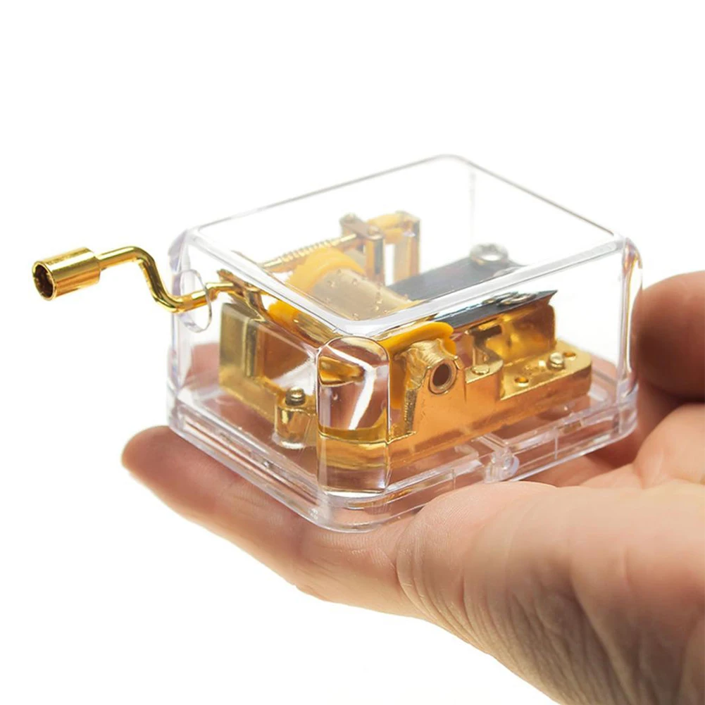 Hand-Operated-Music-Box-Acrylic-Creative-Crafts-Ornaments-Hand-Movement ...