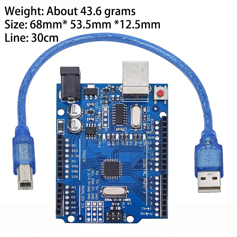 1 ชิ้น/ล็อตคุณภาพสูง UNO R3 (CH340G) MEGA328P สําหรับ Arduino UNO R3 ...