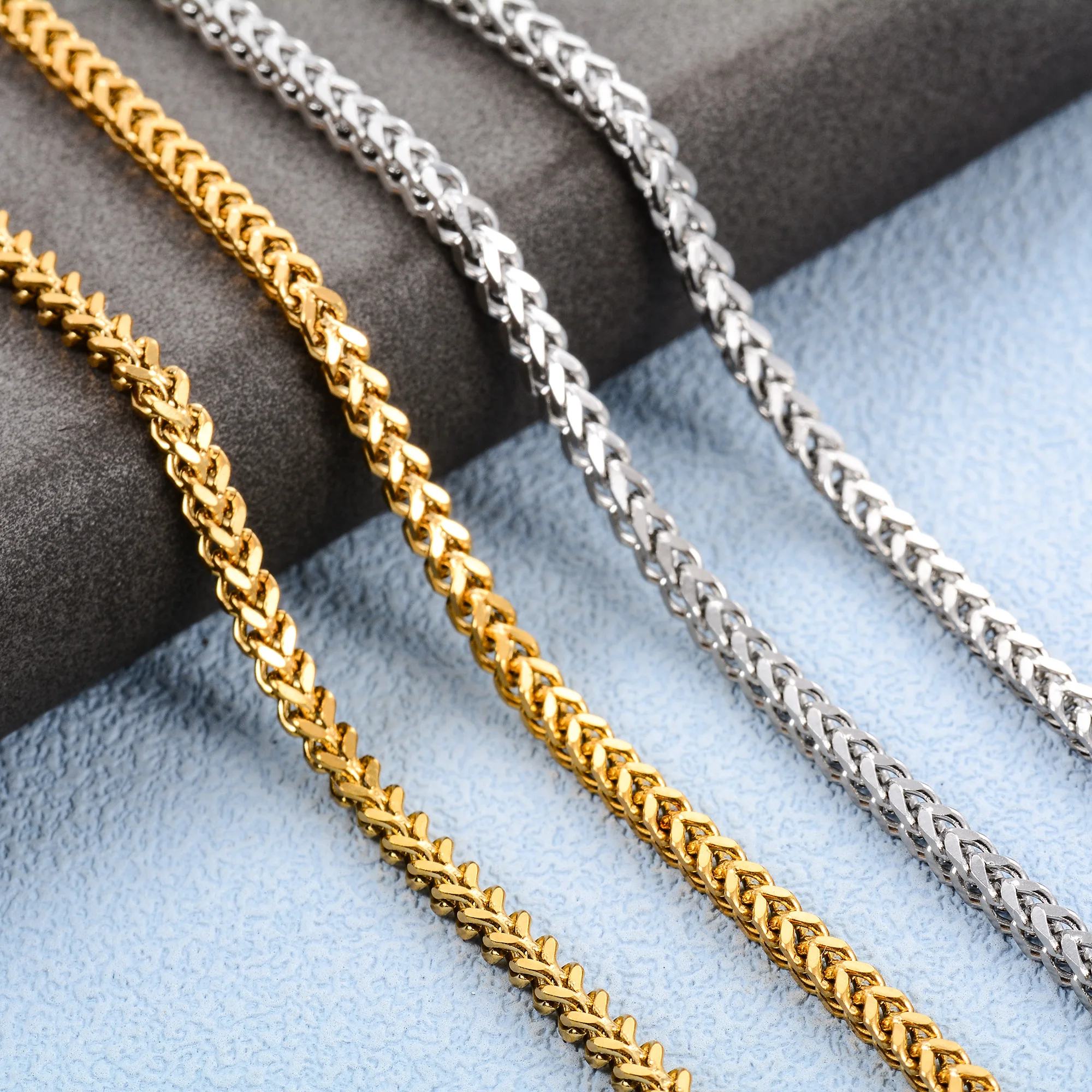 Cool Braided Stainless Steel Necklace Miami Cuban Chain for Women Men ...