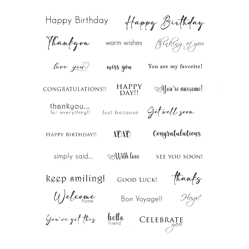 Phrases Sentiments Clear rubber Stamp DIY Scrapbooking Embossing Photo ...