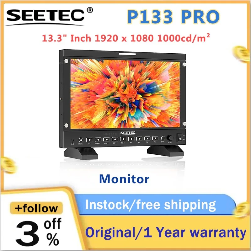 SEETEC-P133-PRO-13-3-inch-1000nit-High-Bright-Broadcast-Monitor-Full-HD ...