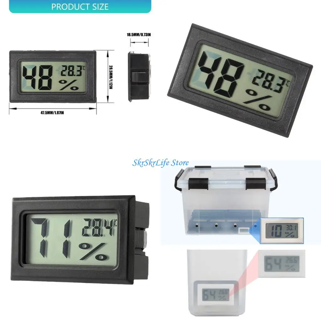 E65E 3D Printer Dry Box Digital Hygrometer Thermograph LCD Display ...