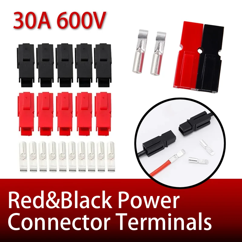 5-25-250-Pairs-30A-Anderson-Connector-Red-Black-Single-Pole-Plug ...