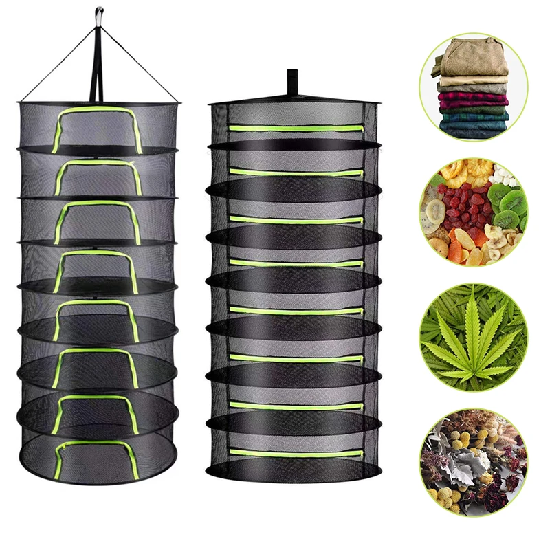2/4/6 Layers Drying Net For Herbs Hanging Basket Folding Dry Rack Herb ...