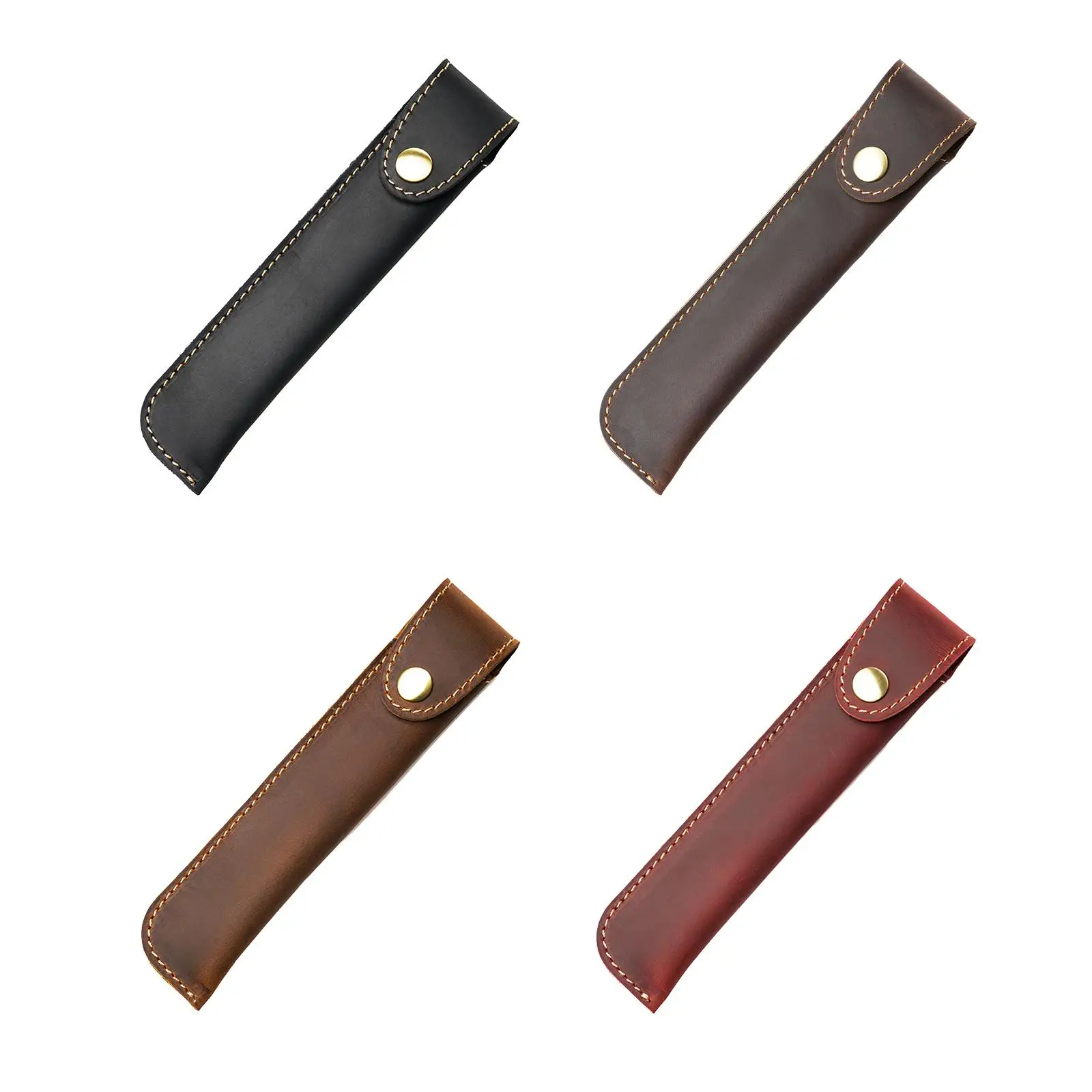 Pen-Pencil-Pouch-Pen-Bag-Holder-Buckle-Design-Lightweight-PU-Leather ...