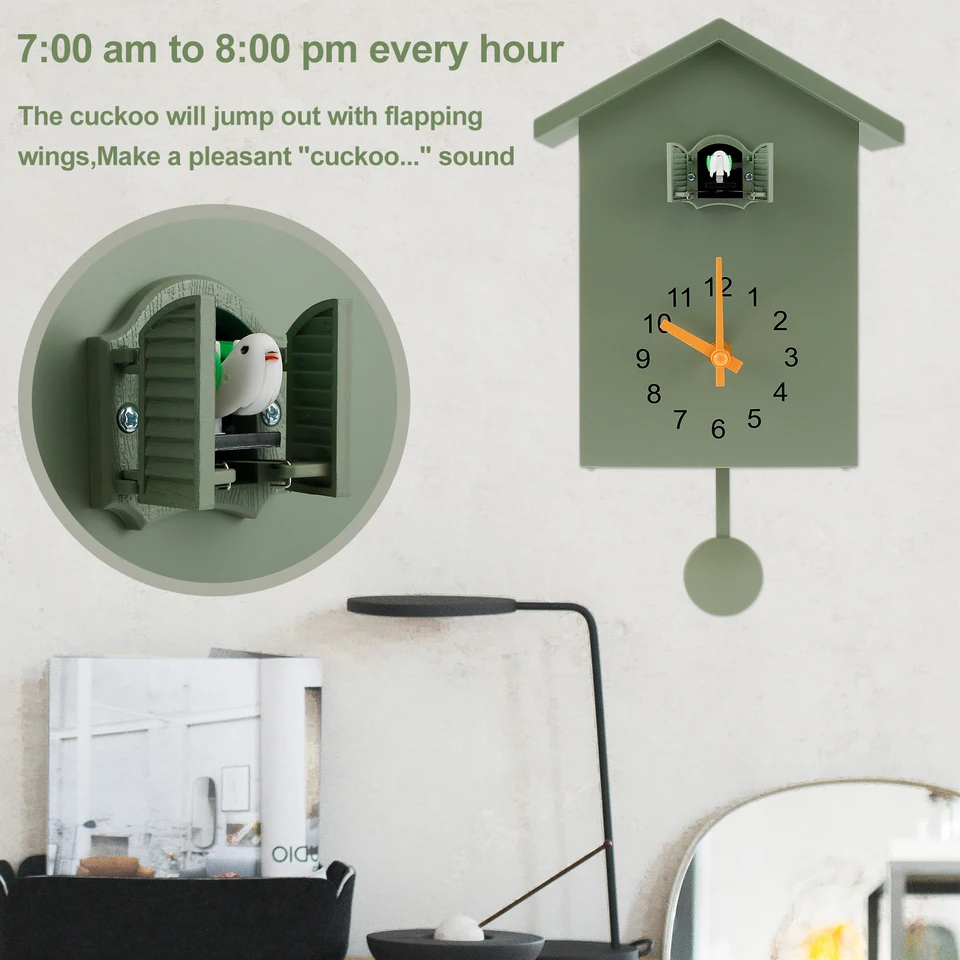 Bird Clock With Sound White Orange Cuckoo Chimer Cuckoo Sound Clocks ...