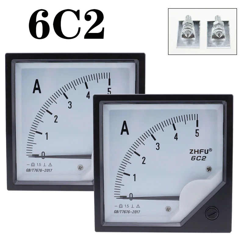 1PC-6C2-5A-10A-30A-50A-100A-300A-75mV-DC-Current-Analog-Ammeter-Gauge ...