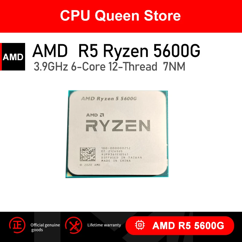 AMD Ryzen 5 5600G R5 5600G CPU 새로운 게임 프로세서 소켓 AM4 3.9GHz 6 코어 12 스레드 65W DDR4 데스크탑 액세서리, 라이젠 중고 ...