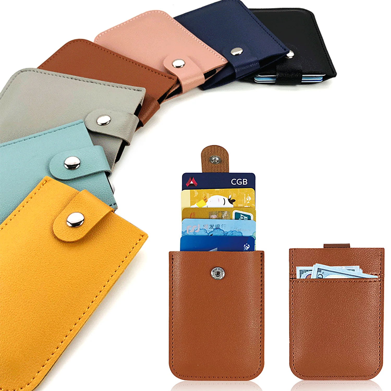 Cards-Bag-Pull-out-Design-Large-Capacity-Leather-Card-Sleeve-Can-Hold-5 ...