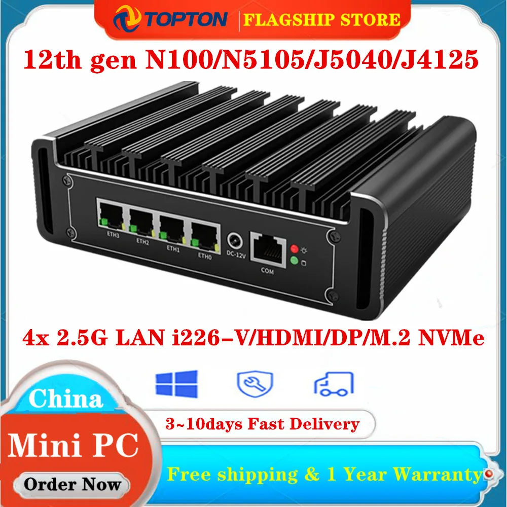 4x-2-5G-LAN-i226-V-Solid-Intel-N100-Firewall-Appliance-Fanless-Mini-PC ...