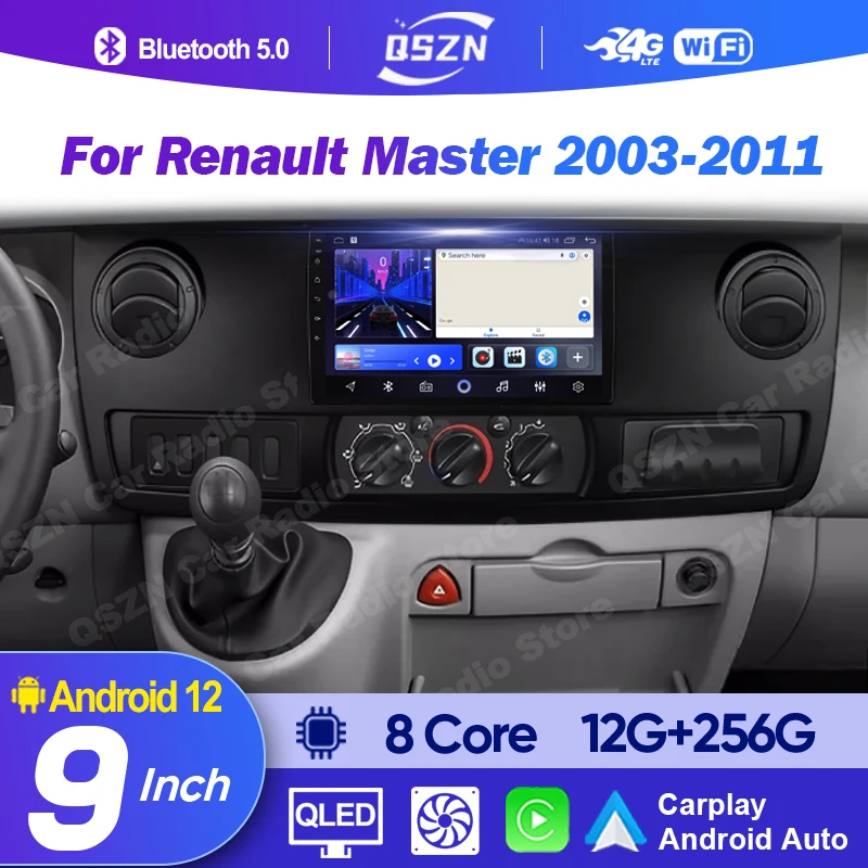 QSZN For Renault Master 2003 - 2011 2 Din Android 13.0 Auto Radio Car ...
