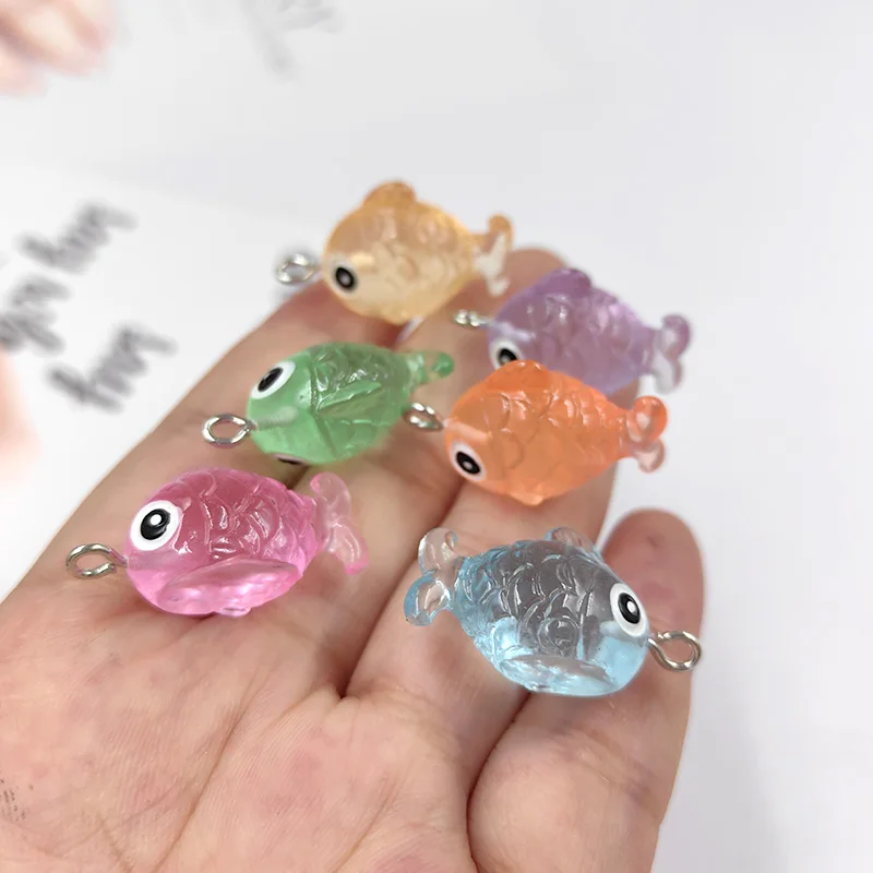 10pcs-Fashion-Noctilucent-Fish-Charms-Cute-Resin-Animals-Pendant ...