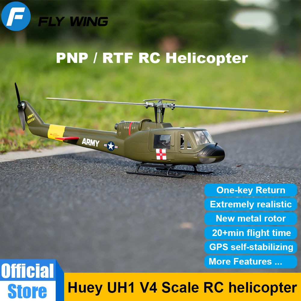 FLYWING-UH1-V4-Scale-helicopter-with-H1-GPS-metal-rotor-450-RC ...