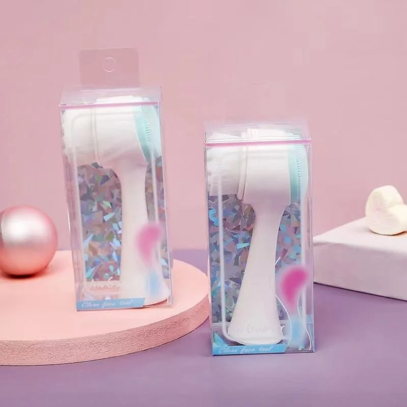 3D-Bilateral-Silicone-Facial-Cleanser-Manual-Facial-Brush-Soft-Bristles ...