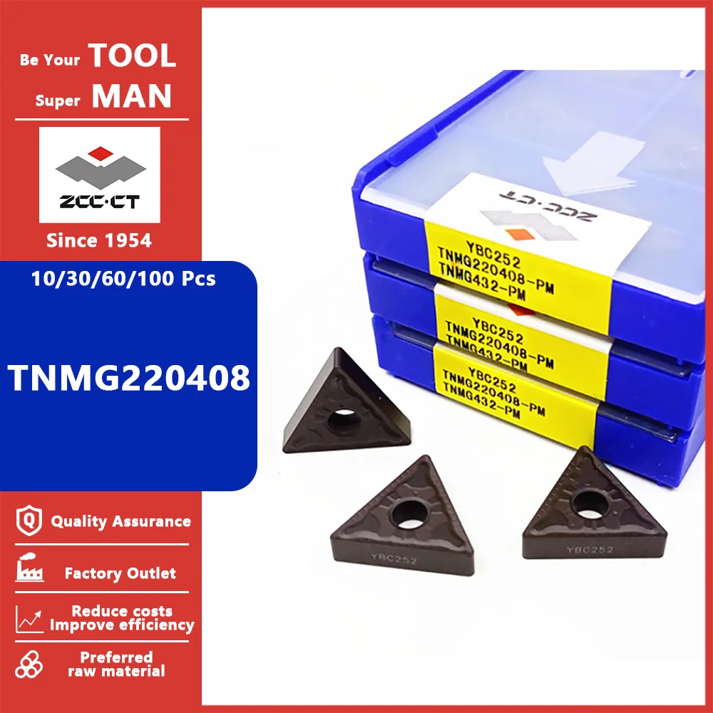 ZCC.CT Original TNMG220408 External Turning Tool Carbide Inserts CNC Lathe TNMG 220408 Cutting ...