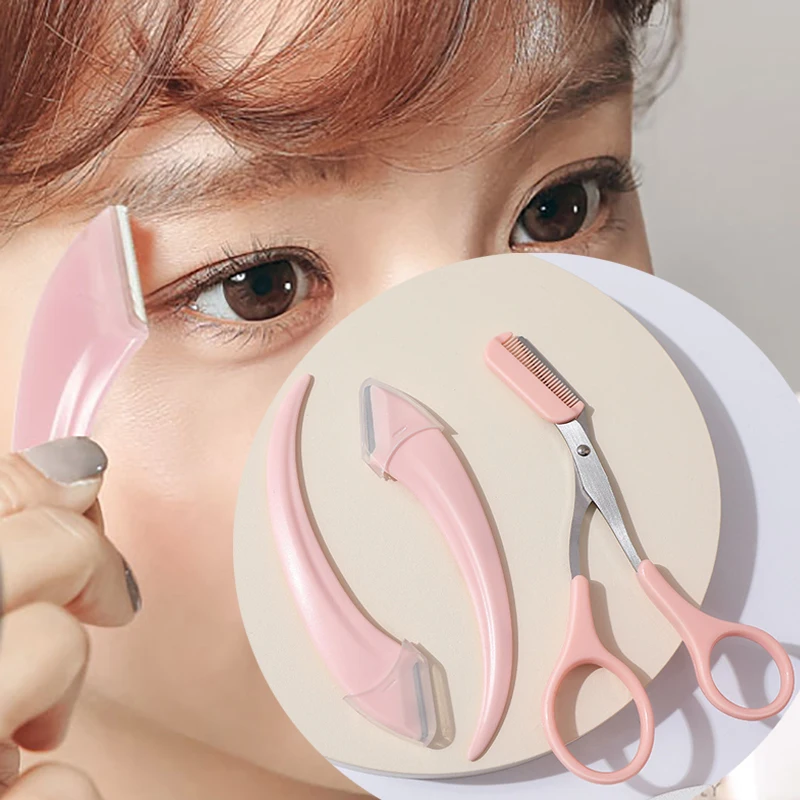 Curved-Eyebrow-Trimmer-Eyebrow-Scissors-With-Comb-Stainless-Steel ...