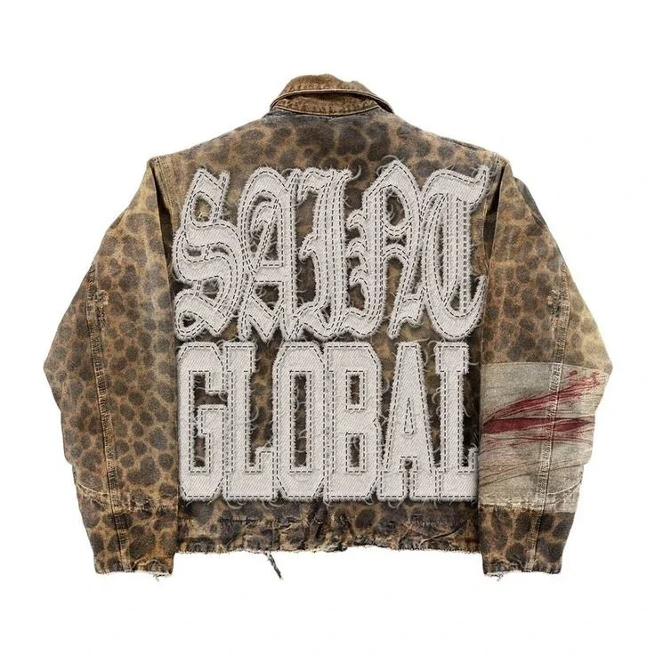 Streetwear Vintage Leopard Camouflage Jacket Y2K Coats Men Women Hip ...