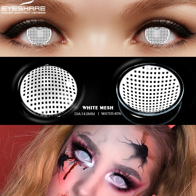 White Mesh Eye Contacts