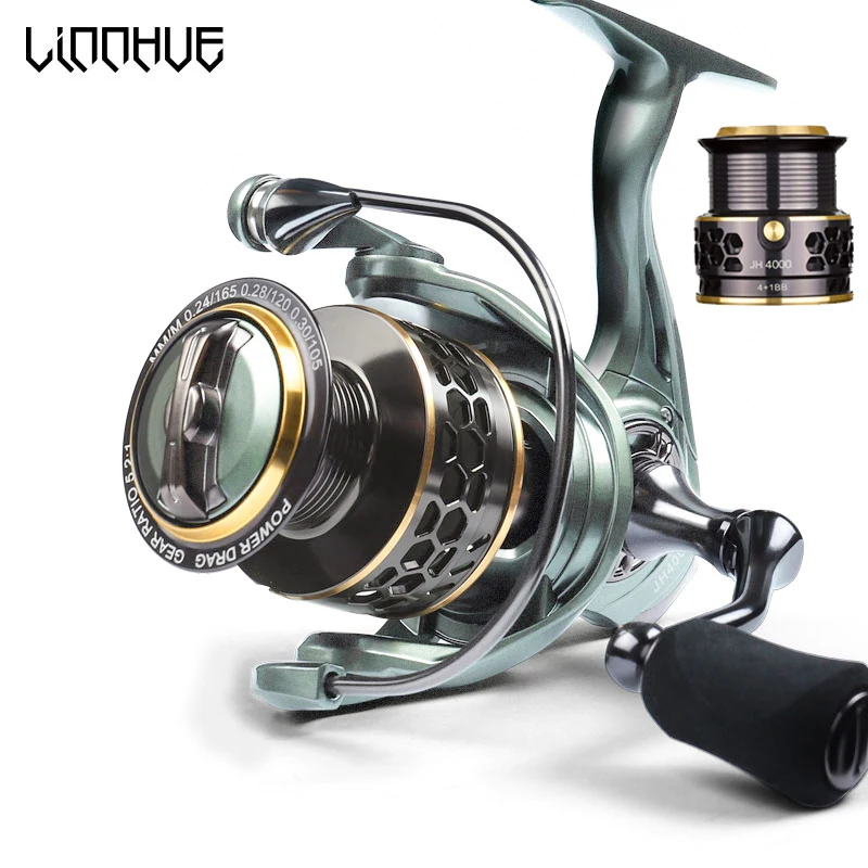 LINNHUE Fishing Reel JH1000-6000 Spare Metal Deep Shallow Spool Saltwater Carp Fishing Reels ...