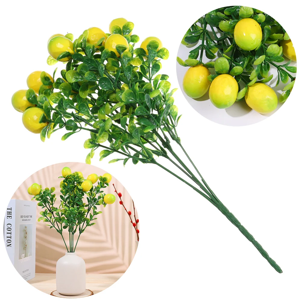 Artificial-Lemon-Tree-with-Green-Leave-Lemon-Branch-Fruit-Bonsai ...